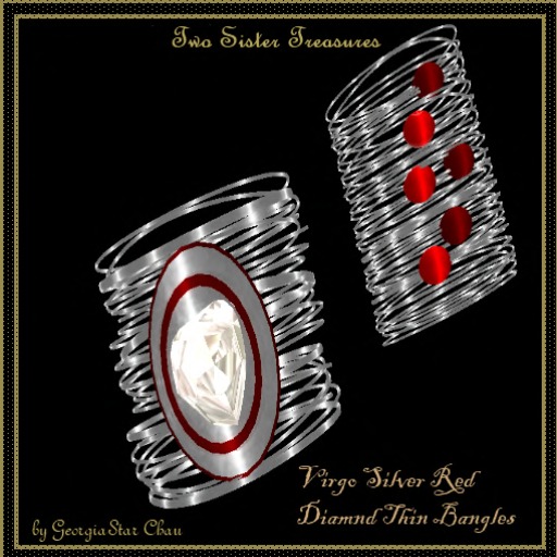Second Life Marketplace - TST Virgo Ruby Diamond Bangles