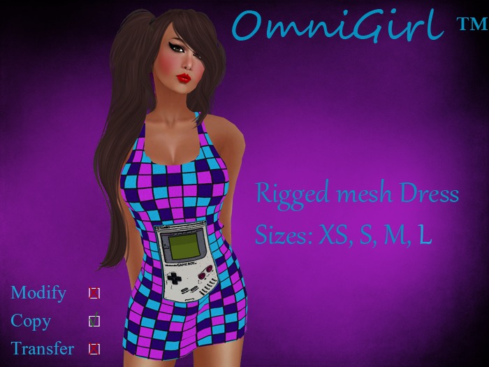 Second Life Marketplace - RETRO GAMEBOY DRESS 3 [OmniGirl]
