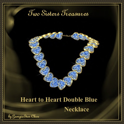 Second Life Marketplace - Heart to Heart Double Blue Necklace