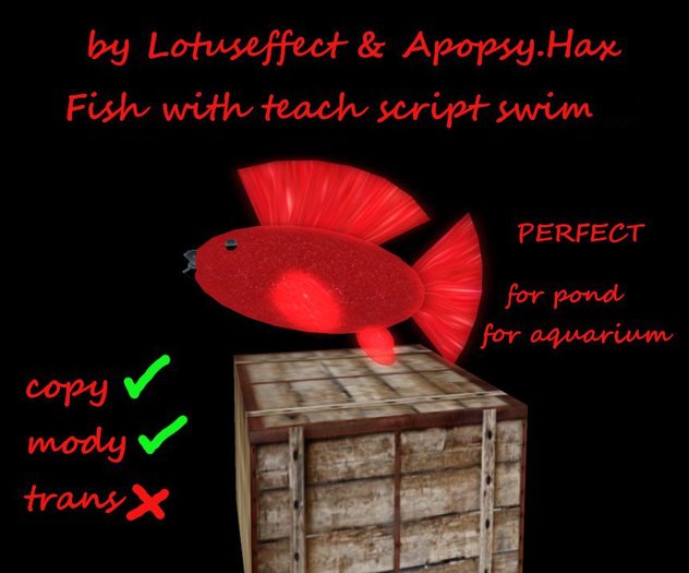 Second Life Marketplace - Fish with teach script for swim