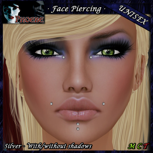 Second Life Marketplace - *P* Unisex Face Piercing B1 ~Silver~