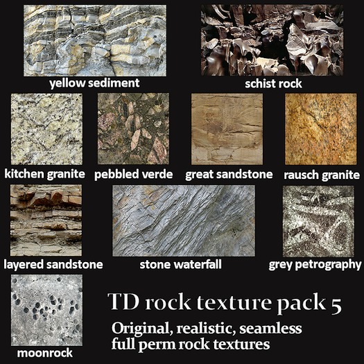 Second Life Marketplace - TD Rock Textures Pack 5