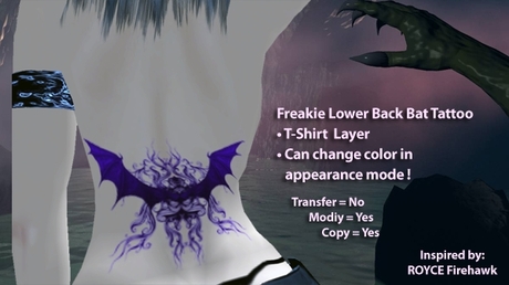 Second Life Marketplace - Bat Lower Back Tattoo