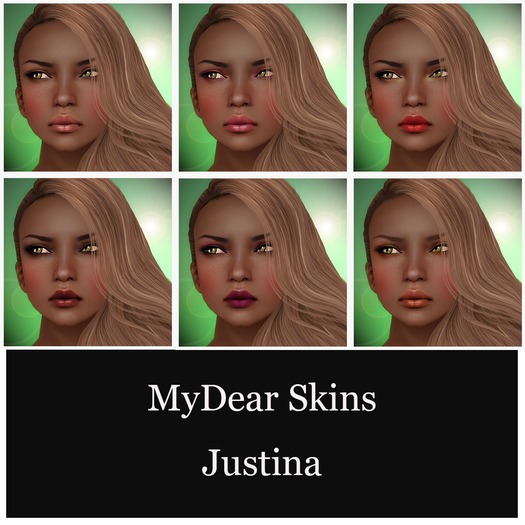 Second Life Marketplace [mydear]justina Ebony Skins Fatpack