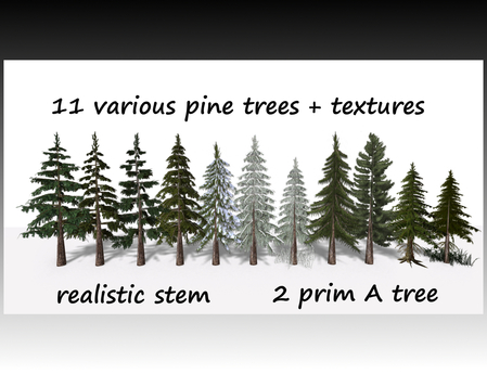Second Life Marketplace - pine forest border builder kit by felix