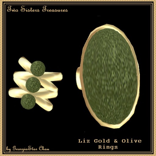 Second Life Marketplace - TST Liz Gold Olive Rings