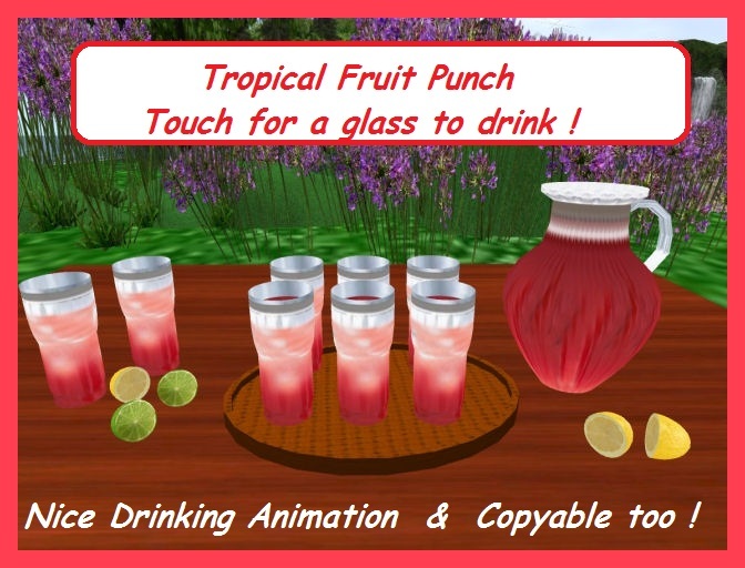 Second Life Marketplace - Tropical Fruit Punch Set ~ Touch for a drink