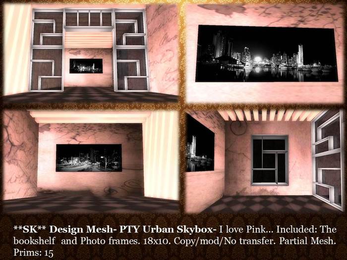 Second Life Marketplace - **SK** Design Mesh- PTY Urban Skybox- I Love Pink