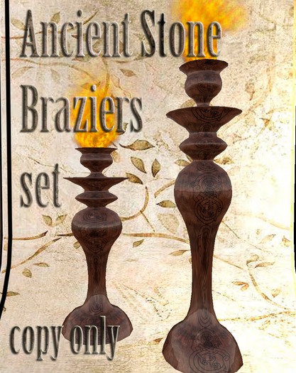 Second Life Marketplace - ::CIRCE:: ANCIENT STONE BRAZIERS (BOX)