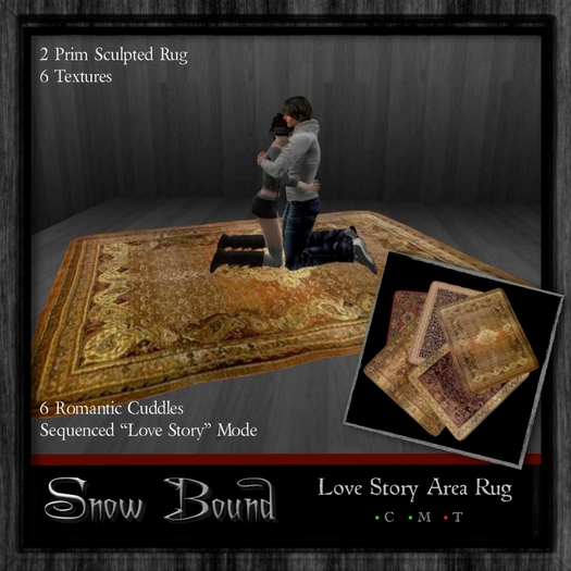 Second Life Marketplace - Snow Bound - Love Story 2 Texture Change Rug ...
