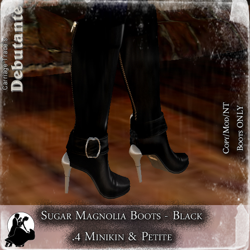 Second Life Marketplace - @CTM@ Sugar Magnolia Boots (P/I/M) Black