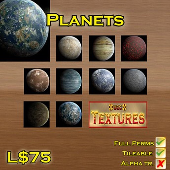 Second Life Marketplace - USC Textures - Planets 2
