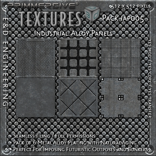 Second Life Marketplace - [IAP005] 6 Metal Alloy Steel Plate and ...