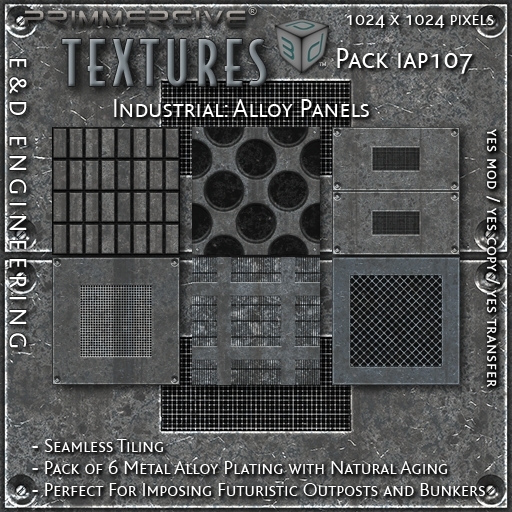 Second Life Marketplace - [IAP107] 6 1024px Steel Alloy Panels and Aged ...