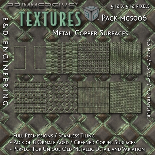 Second Life Marketplace - [MCS006] 8 Green Copper Seamless Textures ...