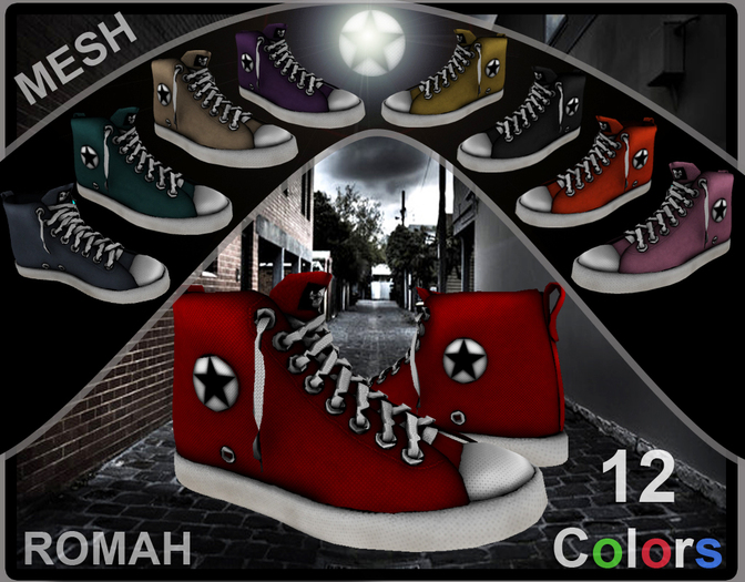 Second Life Marketplace - ROMAH - Superty Mesh Sneakers 12 Colors PROMO