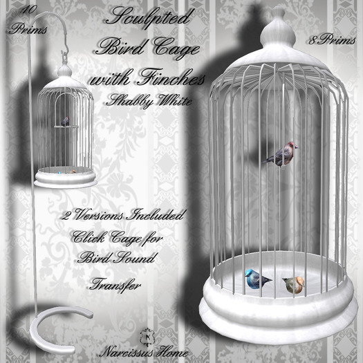 Second Life Marketplace - ~Narcissus Home~Sculpted Bird Cage with ...