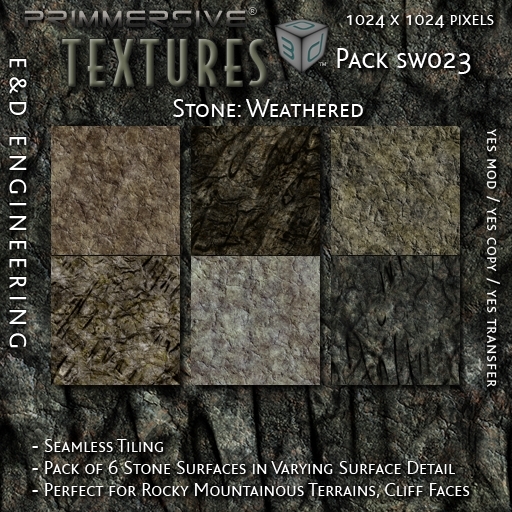 Second Life Marketplace - [SW023] 6 1024px Rough Rock and Stone ...