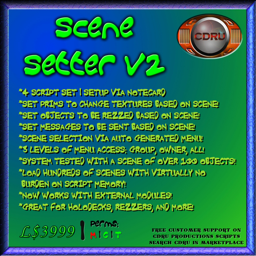 Second Life Marketplace - Scene Setter v2 - Powerful Rez Engine ...