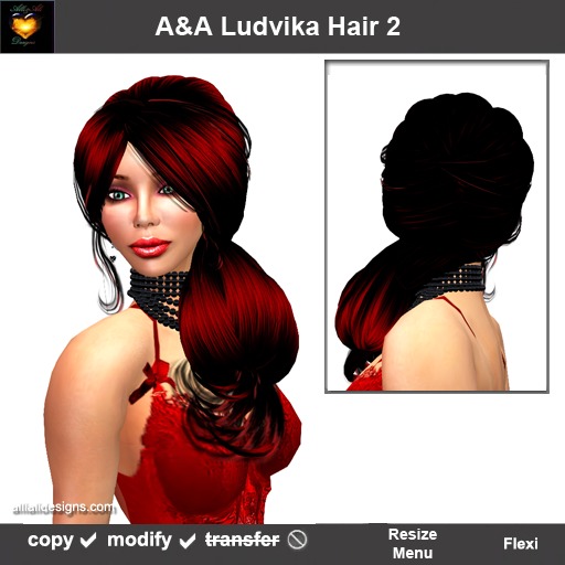 Second Life Marketplace - A&A Ludvika Hair Dark Red (color 2) , 70s ...