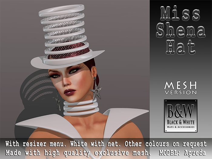 Second Life Marketplace - ArisArisB&W Pour Femme - Miss Shena Hat ...