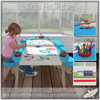 Second Life Marketplace - Alouette - Kids Art Table