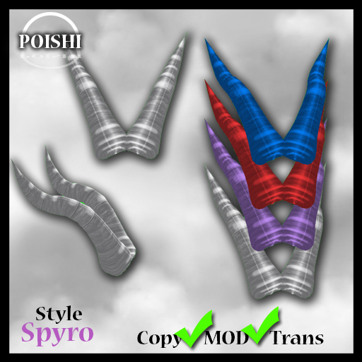Second Life Marketplace - ~Poishi~ Spyro style Horns