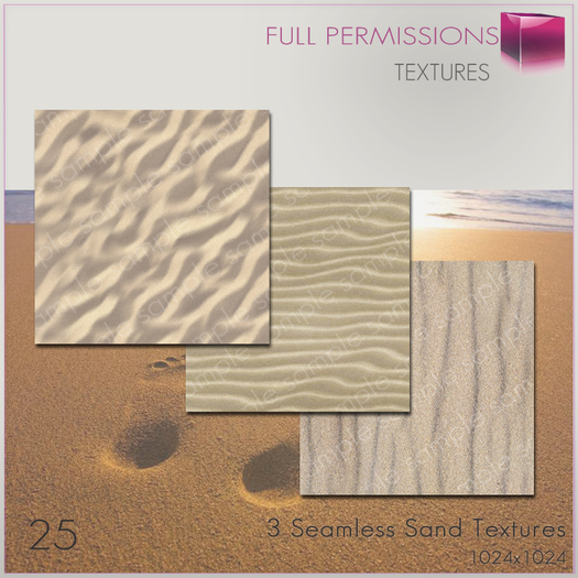 Second Life Marketplace - Full Perm 3 Sand Textures 25