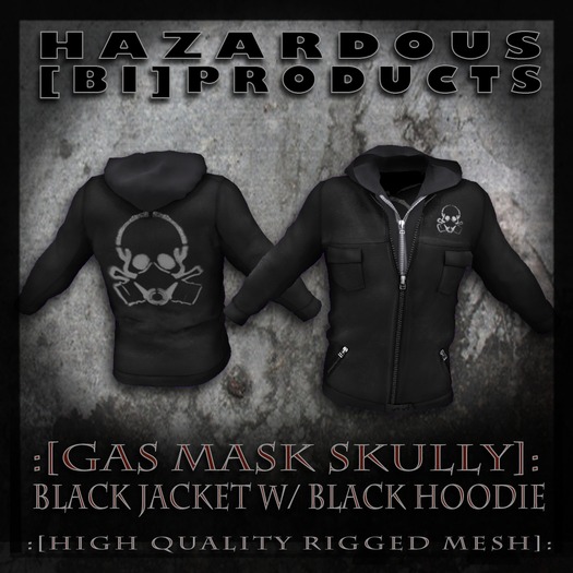 Second Life Marketplace - :[HBP]: Men's Jacket with Hoodie: GAS MASK ...