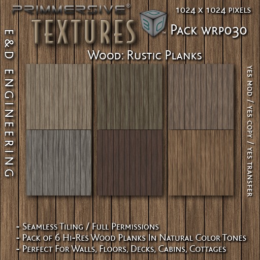 Second Life Marketplace - [WRP030] 6 1024px Hi-Res Seamless Wood Plank ...