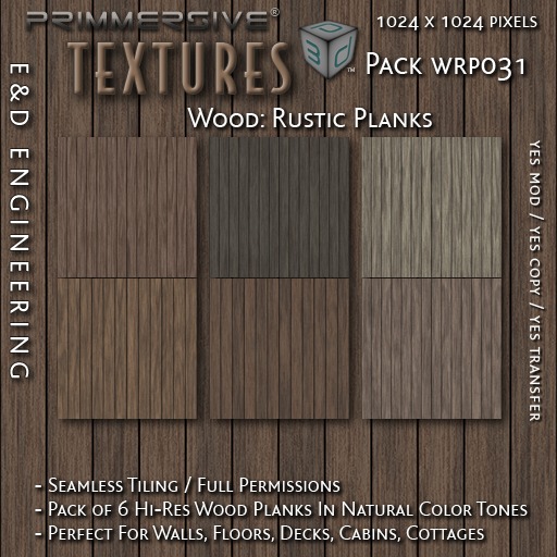 Second Life Marketplace - [WRP031] 6 1024px Hi-Res Seamless Wood Plank ...