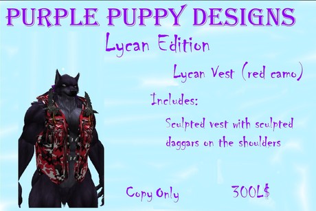 Second Life Marketplace - Lycan Vest (red camo)