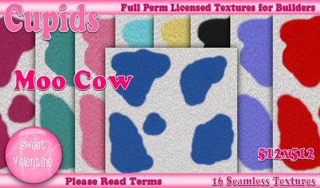 Second Life Marketplace - *Cupids Textures * 16 SEAMLESS MOO COW