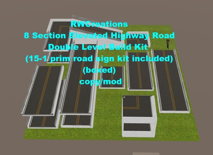 Second Life Marketplace - 8 Section Elevated Highway Road Double Level ...