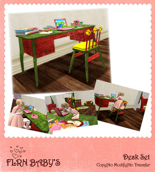Second Life Marketplace - Daisy Kids Room Desk Set