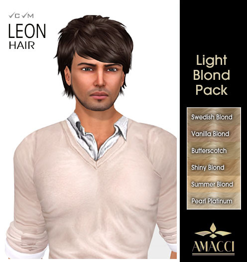 Second Life Marketplace - Amacci Hair ~ Leon - Light Blond Pack