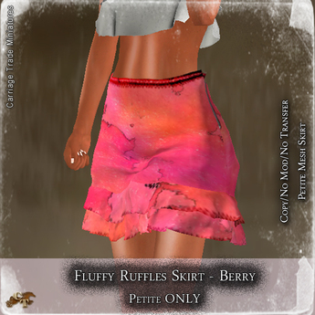 Second Life Marketplace - @CTM@ Fluffy Ruffle Skirt (Petite Only) Berry