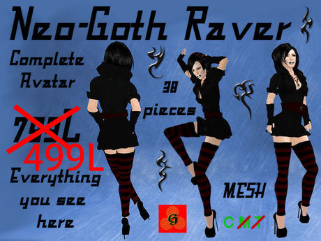 Second Life Marketplace - Neo-goth Raver Complete Avatar