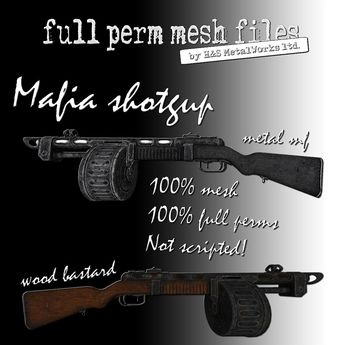 Second Life Marketplace - Mafia shotgun (gun, pistol, mesh, war ...