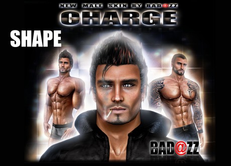 Second Life Marketplace - Bad@zz - Male Shape "Charge" For Charge Skin ...