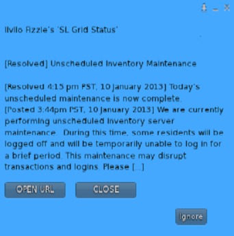 Second Life Marketplace - SL Grid Status