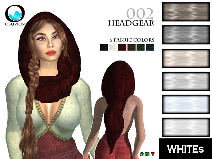 Second Life Marketplace - [ Oblivion ] Headgear 002 Whites - Medieval ...