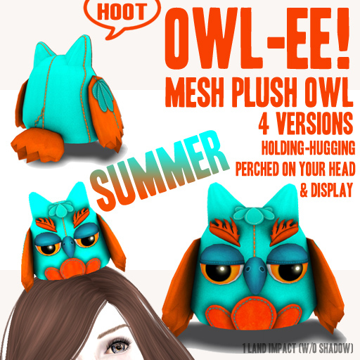 Second Life Marketplace - (Summer) Owl-ee Mesh Plush Owl ~silentsparrow ...