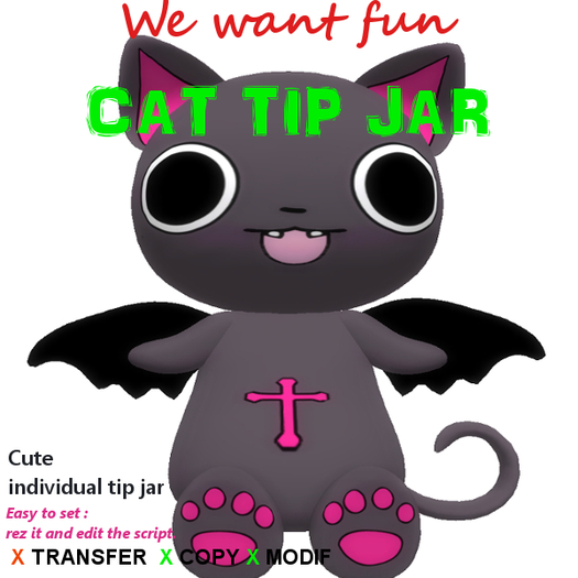 Second Life Marketplace - CUTE CAT TIP JAR boxed