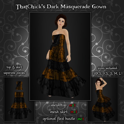 Second Life Marketplace - ~tc~ Dark Masquerade Gown - orange