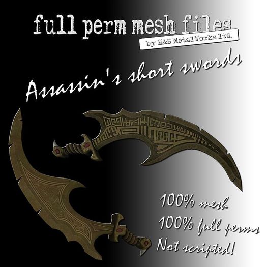 Second Life Marketplace - Assassin's short swords (medieval, tribal ...