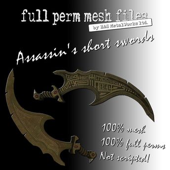 Second Life Marketplace - Assassin's short swords (medieval, tribal ...