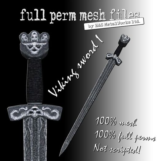 Second Life Marketplace - Viking sword I (ancient, medieval, tribal ...