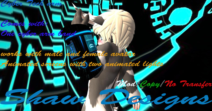 Second Life Marketplace - Viss Bunny- Cyber Tech arm band (Unisex)