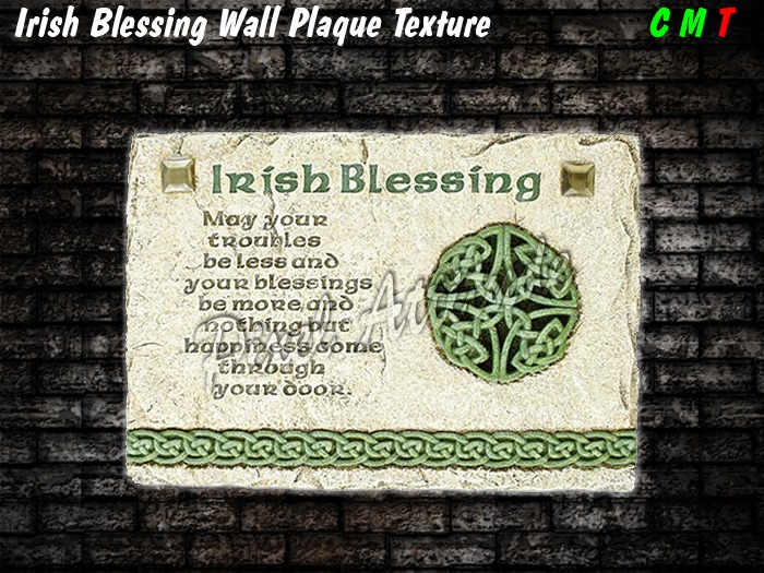 Second Life Marketplace - Irish Blessing Wall Plaque 472 x 330 alpha ...